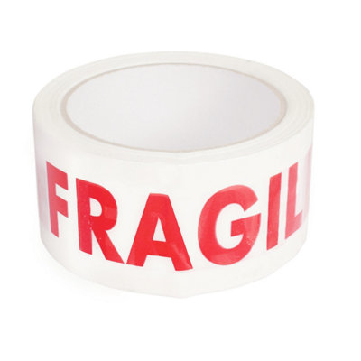 3 x Easy Tear 50mm x 66m Printed Fragile Packaging Tape Water Resistant ...