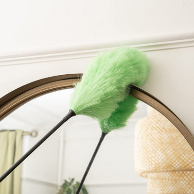 3 x Green Electrostatic Duster Mops - Long Handle Extendable Synthetic ...