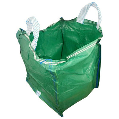 3 x Green Reusable 120 Litres Heavy Duty Garden Waste Sacks With Looped ...