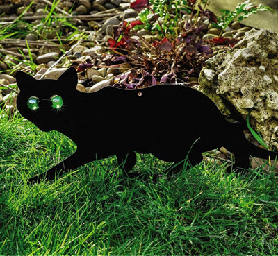 3 x Life-Sized Decoy Cats - Weatherproof Metal Cat Silhouette Garden ...