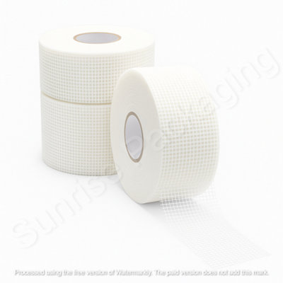 3 x Plasterers Scrim Tape 50mm x 90m White Self Adhesive Fibreglass ...