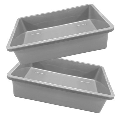 3 x Rectangular Indoor Outdoor Grey Deep Storage Multipurpose Household ...