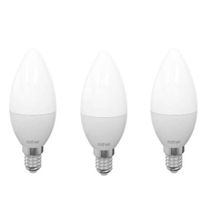 3 x Rother 8W LED Candle SES E14 Day Light Energy Saving Bulbs candle d