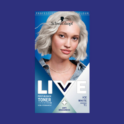 3 x Schwarzkopf LIVE Post-Bleach Hair Toner Ice White T1 Semi Permanent Dye