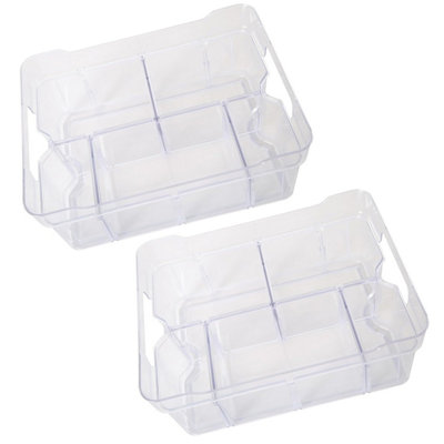 3 x Small (25.5x18.5x9cm) Stackable Modular Adjustable Plastic ...
