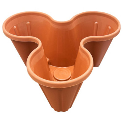 3 x Terracotta Trio 3 Pot Strawberry Stacking Planters For Planting ...