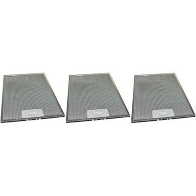 3 x Universal Cooker Hood Metal Grease Filter 370mm x 270mm by Ufixt