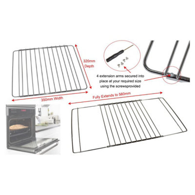 3 x Universal Extendable Oven Cooker Grill Shelf Grid Rack by Ufixt