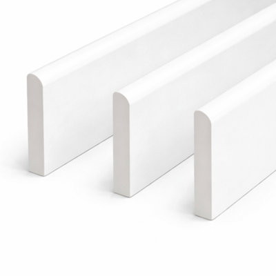 3 x White Plastic UPVC Trim 90mm x 1 Metre, Plastic Edging Trim for ...