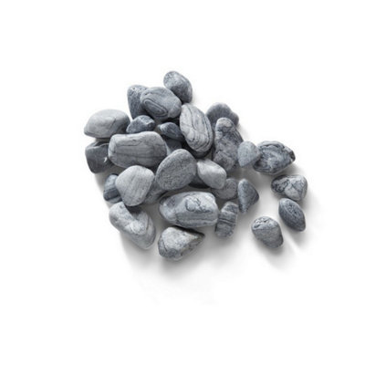 30-60mm Silver/Grey Pebbles - Premium Aggregate Bulk Bag - 850 kilos