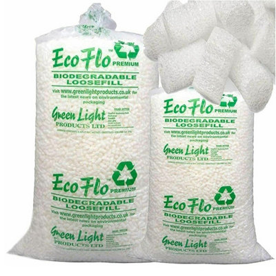 30 Cubic White Eco Flo Biodegradable Loose Fill Packing Peanuts Void Filler