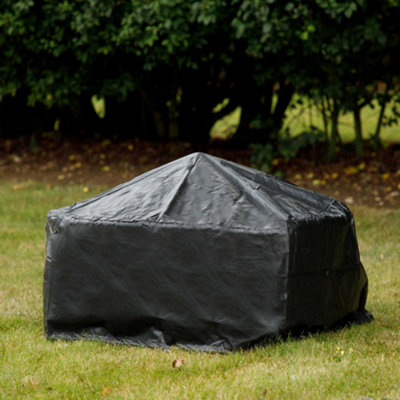 30" Deluxe Traditional Style Fire Pit with Slate Top & Drawstring Cover ...