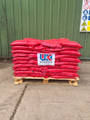 30 Filled red polyproplene sandbags