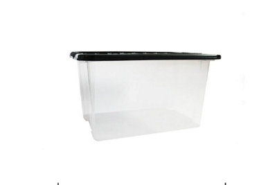 30 Litre Storage Box 30L with Black Lid | DIY at B&Q