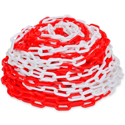 30 M PLASTIC WARNING CHAIN RED AND WHITE WARNING CHAINS