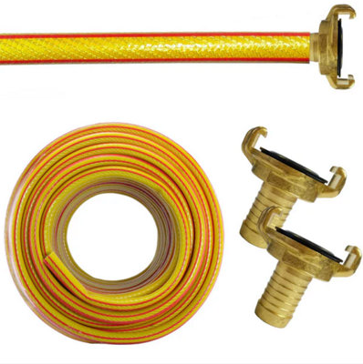 30 Meters Premium Garden Hose Yellow with Geka Type Claw Fittings