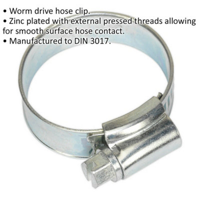 30 PACK Zinc Plated Hose Clip - 22 to 32mm Diameter - External Pressed ...