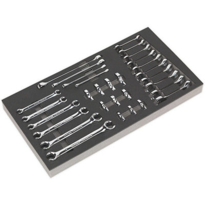 30-Piece Professional Spanner Set with Storage Tray for Easy Organization