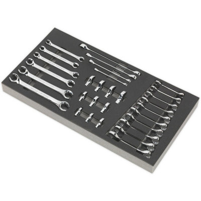 30-Piece Professional Spanner Set with Storage Tray for Easy Organization