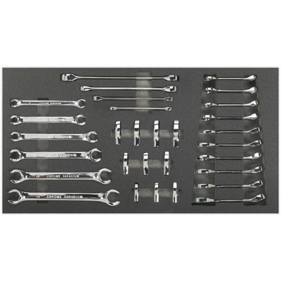 30-Piece Professional Spanner Set with Storage Tray for Easy Organization