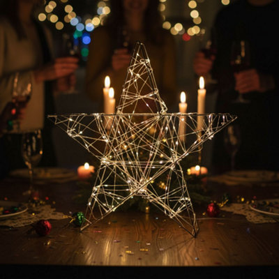 30 Warm White Christmas LED Star Light - Battery Operated