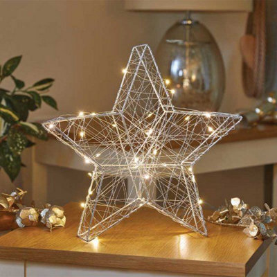 30 Warm White LED Star Light - Battery Operated Indoor Christmas Decoration