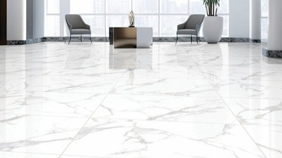 30 x Endless Crest Statuario Marble Effect Matt Porcelain Indoor Wall ...
