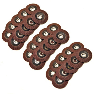 30 x Flap Discs 40, 60 & 80 Grit Angle Grinder 4.5" 115mm Flat Sanding ...