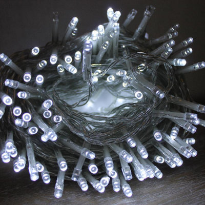 300 Bright White LED's Clear Cable Connectable Indoor & Outdoor Garden ...