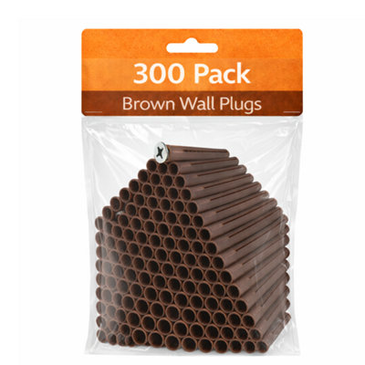 300 Brown Wall Plugs Screw Fixing Expansion Plugs for Brick Stone and ...