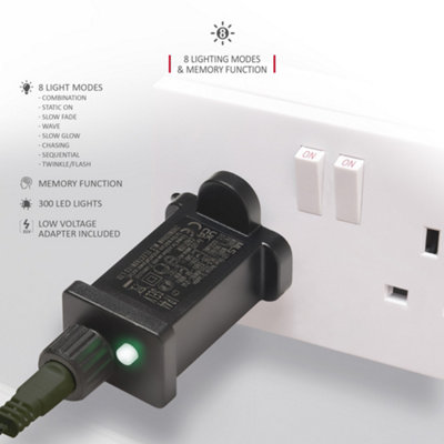 300 LED 30M Fairy String Lights Outdoor and Indoor Plug In - Cool White