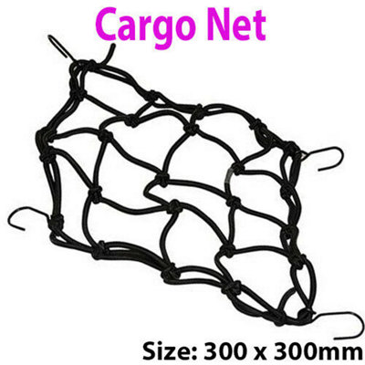 300 x 300mm Cargo Mesh Spider Net Car Storage Boot Elastic Bungee Hook ...