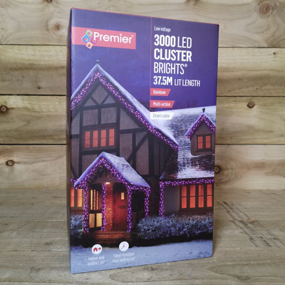 3000 LED 37.2m Premier Clusterbrights Indoor Outdoor Multifunction ...