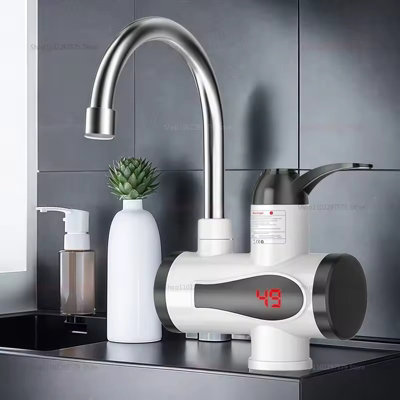 3000W Instant Electric Water Heater Faucet 220V LED Display 360degree Spout