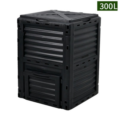 300L Black Garden Plastic Compost Bin Composters