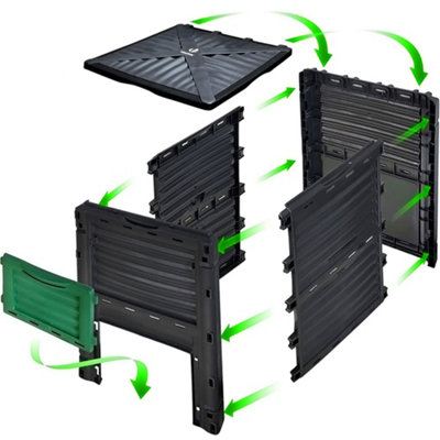 300L Garden Composter Bin Organic Waste Compost Converter Eco Friendly