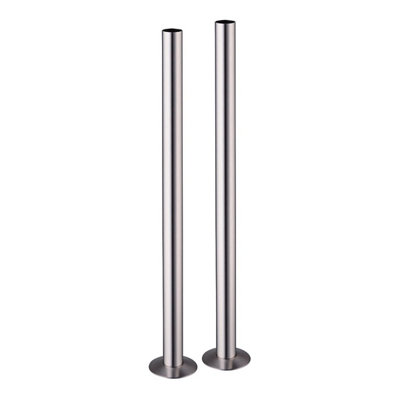 300mm Light Nickel Radiator Pipe Cover & Floor Plate