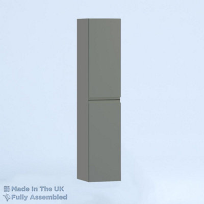 300mm Tall Wall Unit - Lucente Matt Dust Grey - Left Hand Hinge | DIY at B&Q