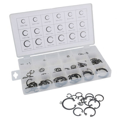 300pc External Circlips Snap Retaining Ring Assortment Fastener Set 3mm ...