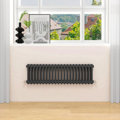300x1010mm Horizontal Traditional 2 Column Cast Iron Style Radiator ...