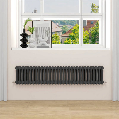 300x1460mm Horizontal Traditional 2 Column Cast Iron Style Radiator ...