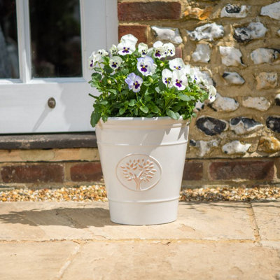 30cm Blenheim Pot Outdoor Planter - Off White | DIY at B&Q