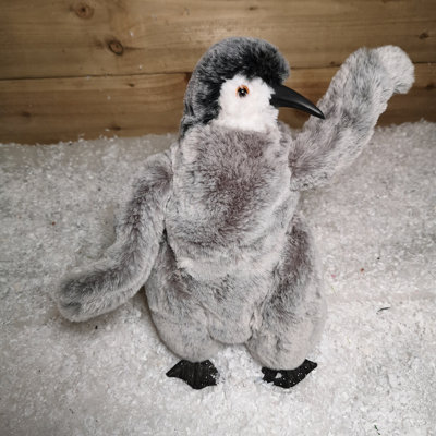 30cm Grey Standing Penguin Christmas Decoration in Facing Left Design ...