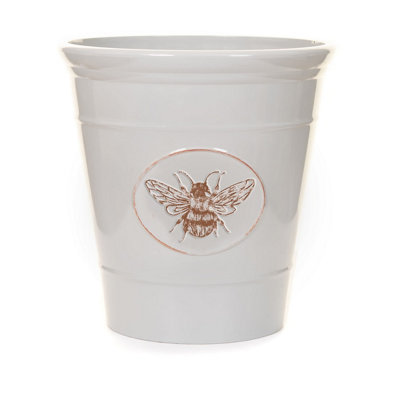 30cm Indoor Outdoor Bee Pot Grey