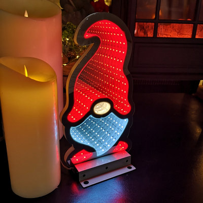 30cm Infinity Light up Christmas Gonk Decoration with Red & White LEDs ...