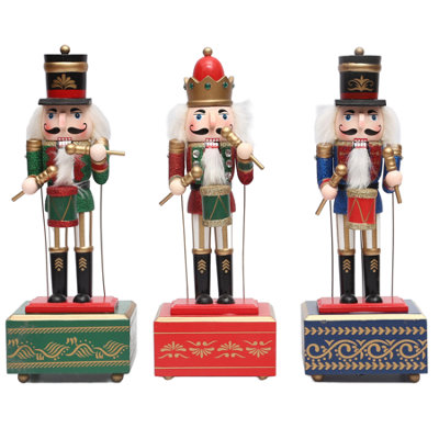 30cm Musical Animated Wooden Nutcrackers Soldiers Christmas Ornament ...