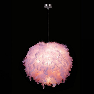 30cm Pink Feather Light Shade, Lamp Shade for Pendant Ceiling Light ...