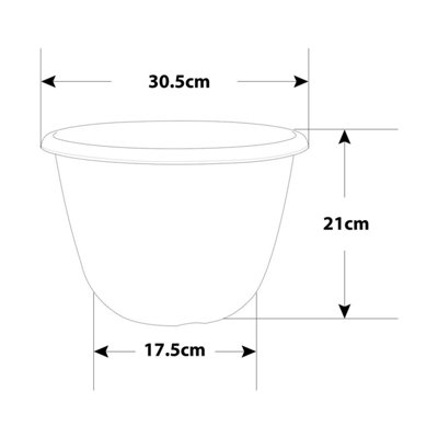 30cm Pot Serenity Stout Planter Green Round With White Wash Plant ...