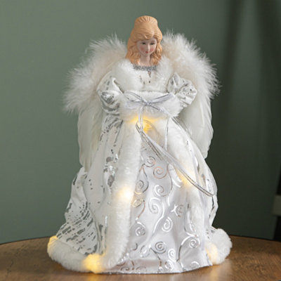 30cm Premier Lit Angel Christmas Tree Topper with Warm White LEDs