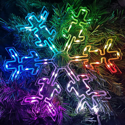 Buy 30cm RGB Multi Colour LED Indoor Festive Snowflake Light Indoor ...